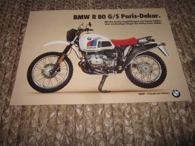 PROSPECTUS BMW R 80 G/S GS Paris Dakar modèle Spécial, 1986, RARE ! EUR 20,00 - PicClick FR