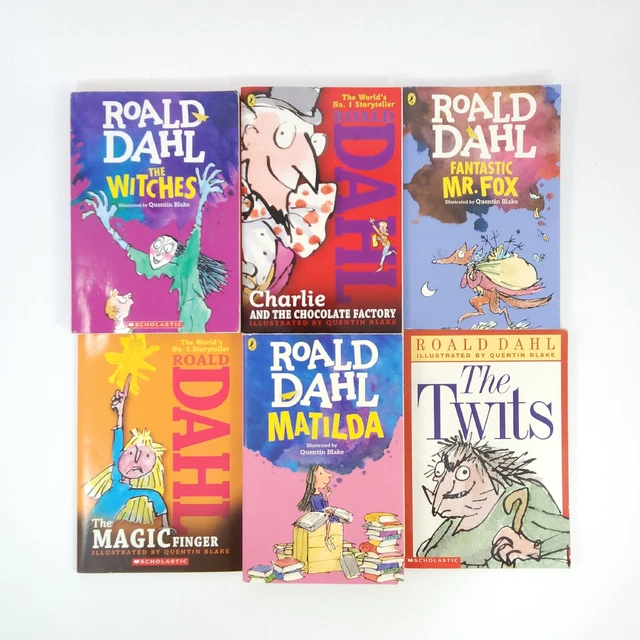 ROALD DAHL LOT 6 PB Chapter Books Matilda Charlie Mr. Fox Witches Twits ...