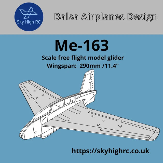 ME-163 KOMET ~ Scale free-flight model glider ~ Laser-cut Balsa Kit £19 ...