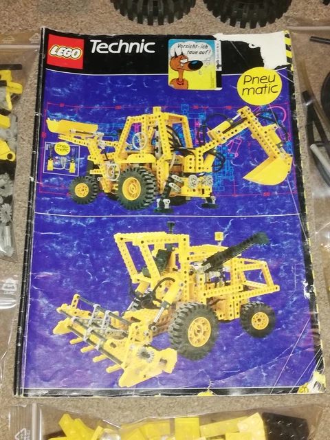 LEGO TECHNOLOGY PNEUMATIC tractor with loader and excavator or combine ...