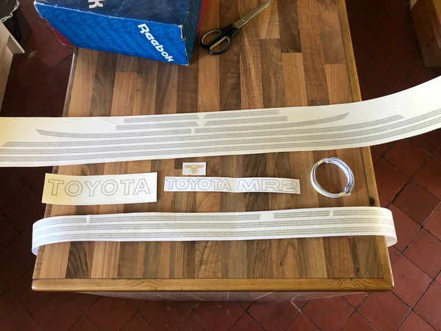 TOYOTA MR2 MK1 Mk1b Gold STRIPE STICKER SET. AW11 DECALS 3 stripe KIT ...