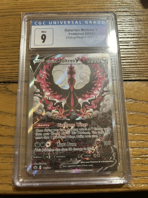 2021 POKEMON GALARIAN MOLTRES V Alternative Art Chilling Reign 177/198 CGC 9 Neuwertig EUR 84,57 ...