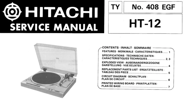 HITACHI HGE-1100, HT-12 Schematic Diagrams Service Manual Circuit ...