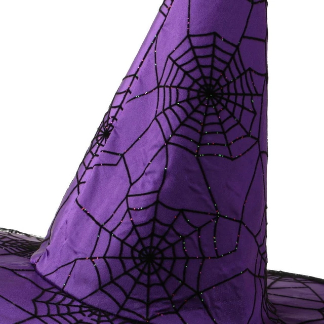TALL WITCH HAT Cobweb Women Lady Hat Halloween Fancy Dress 36 cm £8.41 ...