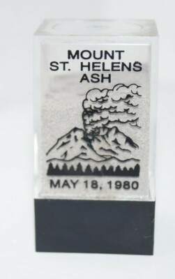 MOUNT ST HELENS Volcanic Ash Eruption Glass Jar Washington Cascade ...
