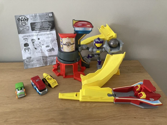 PAW PATROL MIGHTY Pups Mighty Meteor Track Play Set Incl 3 Diecast Cars ...