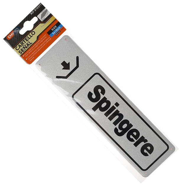CARTELLO SEGNALETICO SPINGERE 5*18CM EUR 10,00 - PicClick IT