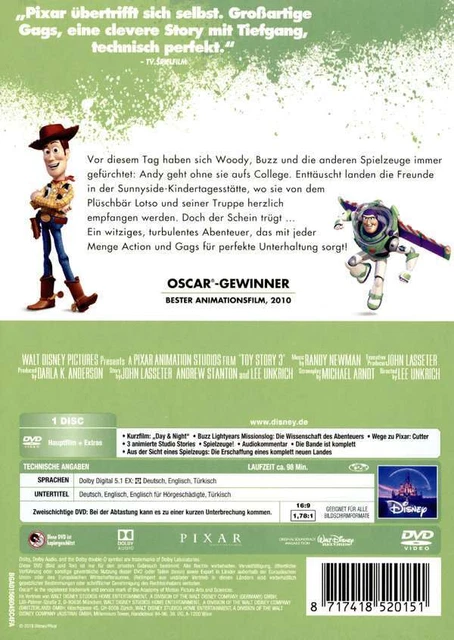 TOY STORY 3 (DVD) Min: 98/DD5.1/WS - Disney BGA0156604 - (DVD Video ...
