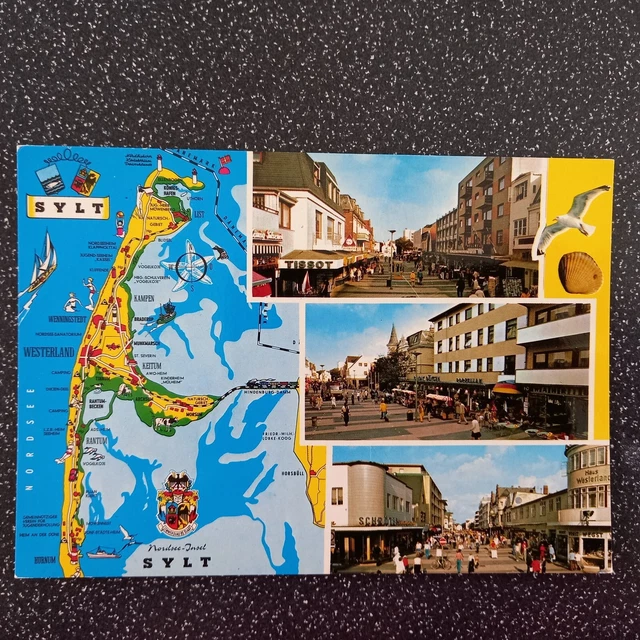 POSTCARD MAP OF Sylt Germany map and picture Postcard EUR 1,57 ...