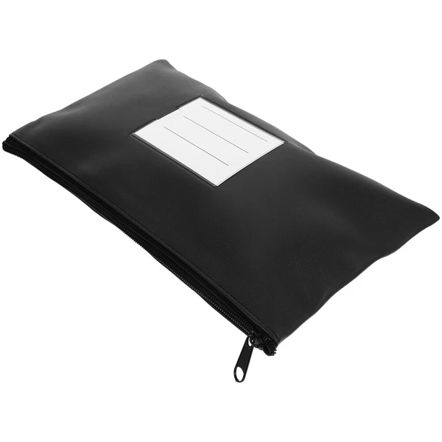 BANK DEPOSIT BAG Receipt Black Storage Cash Check Pouch Foldable Money ...