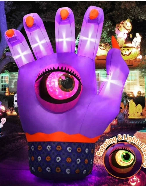 FIRSTNESS 7FT TALL Halloween Inflatable, Ghost Hand Inflatable with Eye ...
