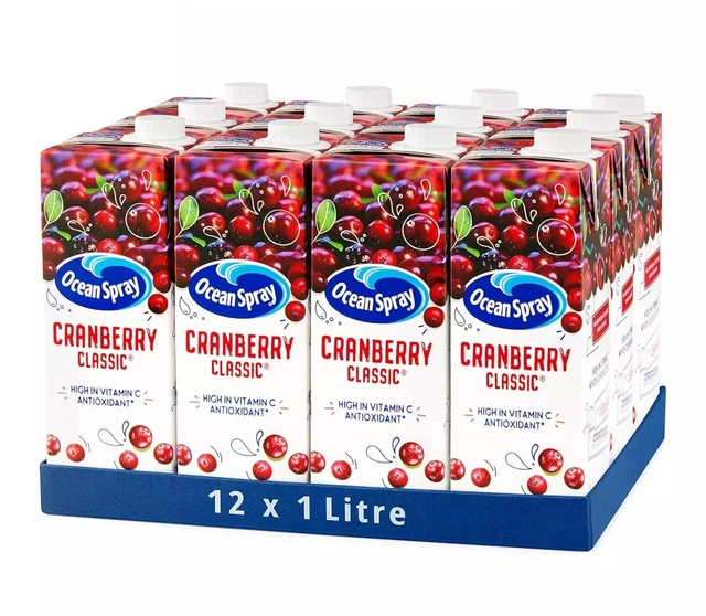 OCEAN SPRAY CLASSIC Cranberry Juice Drink 1L | 12 Pack £5.00 - PicClick UK