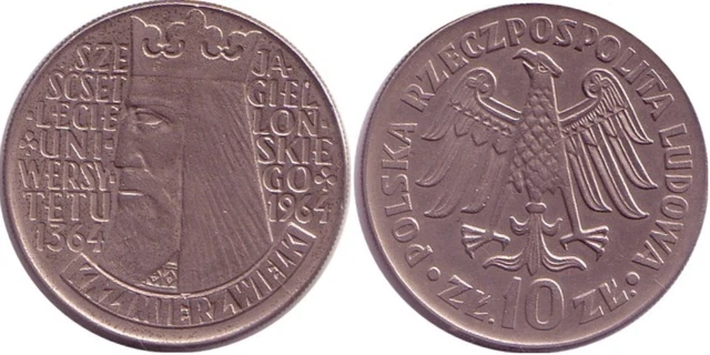 POLEN 10 ZLOTYCH 1964 Kazimierz Wielki p-435 EUR 2,00 - PicClick DE