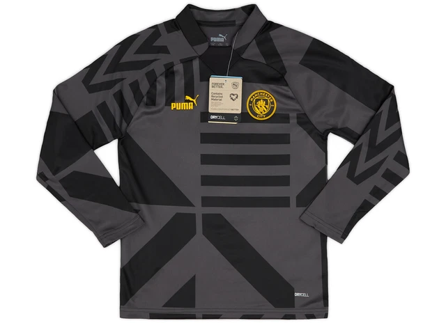 MANCHESTER CITY FOOTBALL Shirt Pre Match Boys Puma Long Sleeve 2022/23 ...