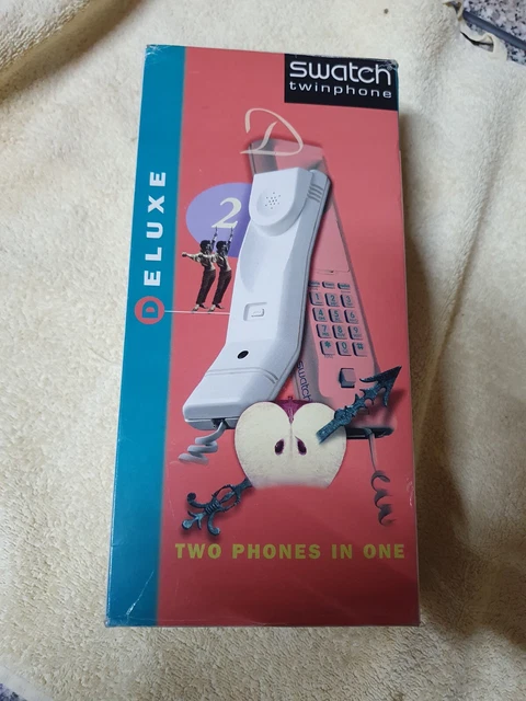 VINTAGE SWATCH TWINPHONE Deluxe Telefon D-DL-1 durchsichtig OVP 80er ...