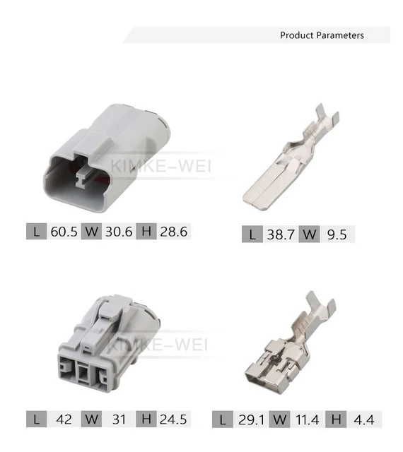 2 PIN/WAY YAZAKI Automotive Male Female Electric Connector Plug Socket ...