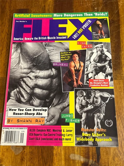 FLEX BODYBUILDING MUSCLE magazine DORIAN YATES/SHARON BRUNEAU 9-95 £11. ...