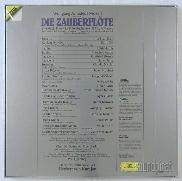 KARAJAN MOZART MAGIC Flûte Dgg Digital Ed.1 Boite 3Lp 2741001 Scellée ...