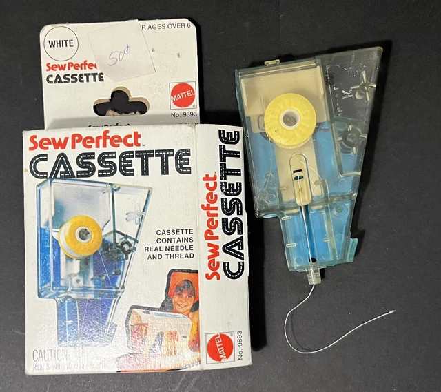 VINTAGE 1976 MATTEL Sew Perfect Cassette White Thread No. 9893 $6.99 ...