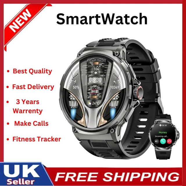 V69 SMART WATCH for Men – 1.85" HD Display, Fitness Tracker, 100-Day Battery £31.99 - PicClick UK