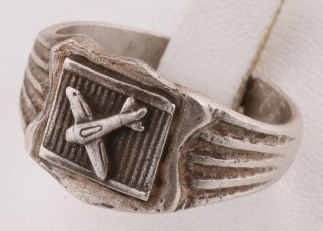 LUFTWAFFE WW2 GERMAN PILOTs Ring WWII Fighter aircraft 835 Sterling ...