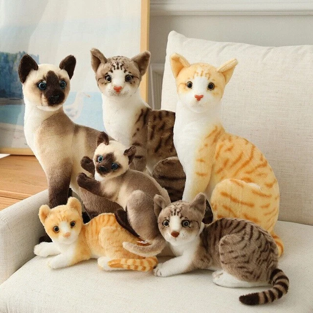 LIFELIKE CUTE REALISTIC Cat Plush Toy Stuffed Animal Dolls Gift (25 ...