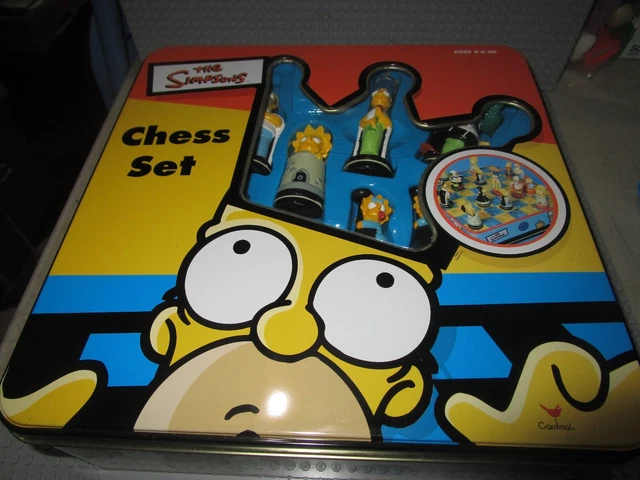 VINTAGE 1998 CARDINAL Rare The Simpsons Chess Set In Collectible Tin ...