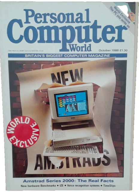 PERSONAL COMPUTER WORLD October 1988 Amstrad PC2000 Vintage Computer ...