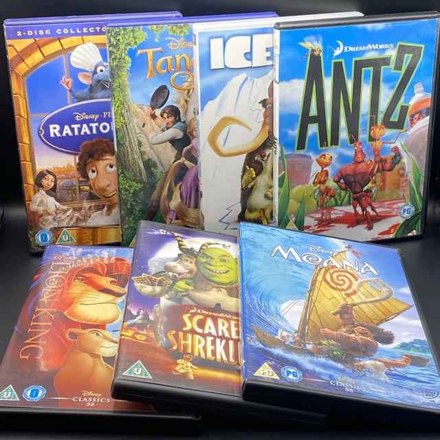 DVD BUNDLE KIDS Fun Movies x 7 Walt Disney Dreamworks Moana Mixed DVDS ...