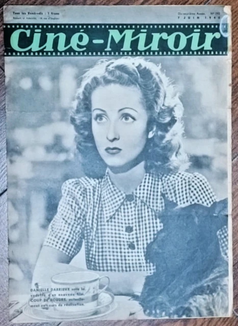 1940 FRANCE, REVUE D'Avant-Guerre Cine-Miroir Avec Danielle Darrieux ...