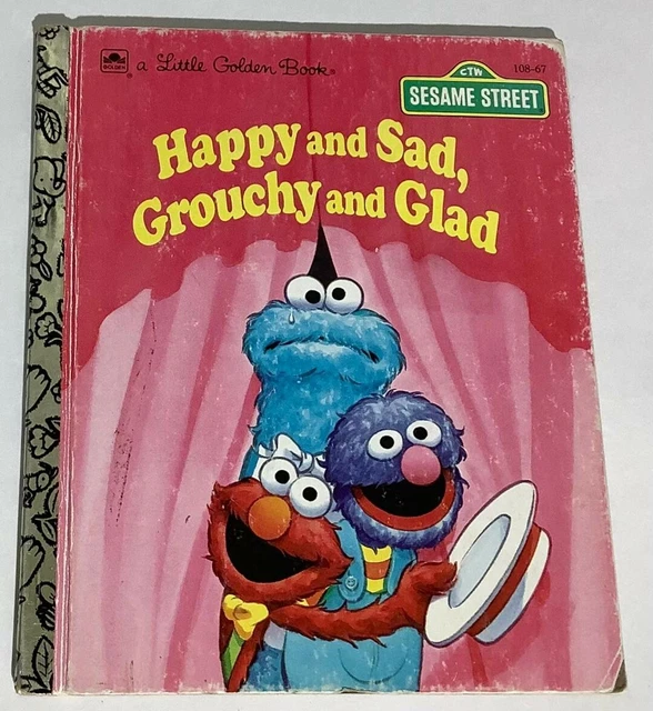 SESAME STREET HAPPY Sad Grouchy Vintage Little Golden Book 1994 Buy 3 ...