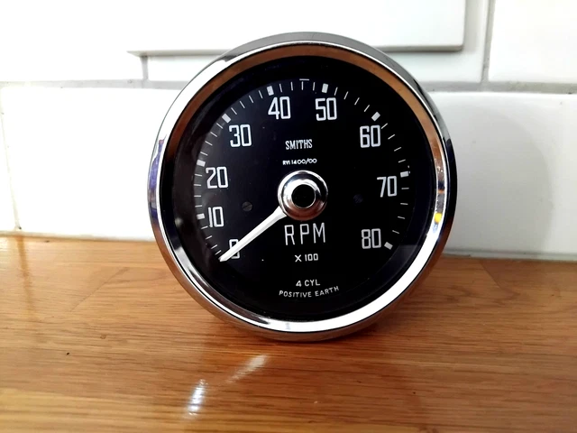CLASSIC MINI COOPER S Smiths Square Number Rev Counter Rare Tachometer ...