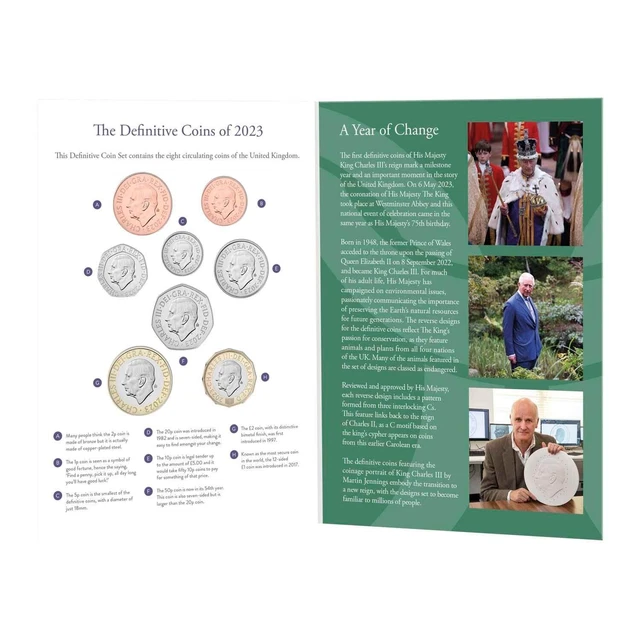 2023 KING CHARLES DEFINITIVE COIN SET BU including SALMON 50p with PRIVY MARK 3 £52.68 - PicClick UK