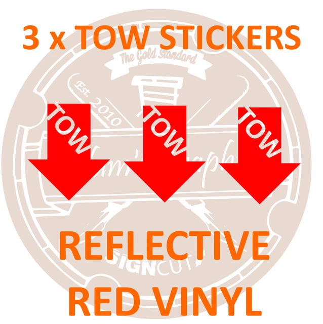 3 X TOW Reflective Sticker Pack - Motorsport Rally Drift Track Car Race ...