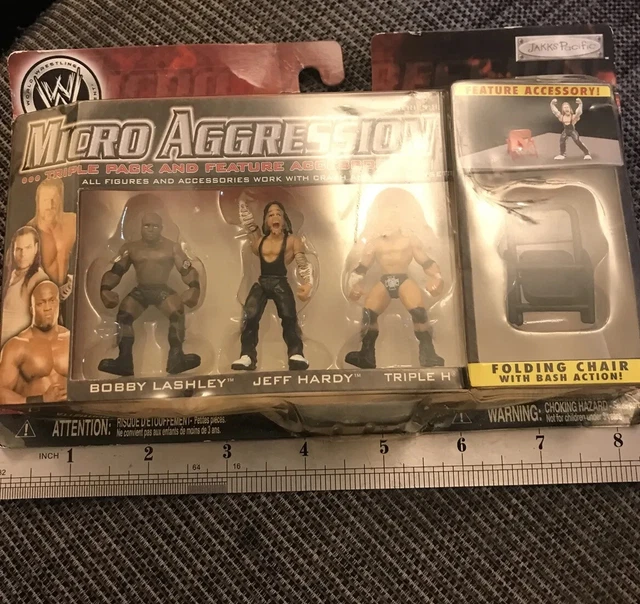 WWE MICRO FIGURE WRESTLING WRESTLING WRESTLER CON SEDIA PIEGHEVOLE ALTA ...