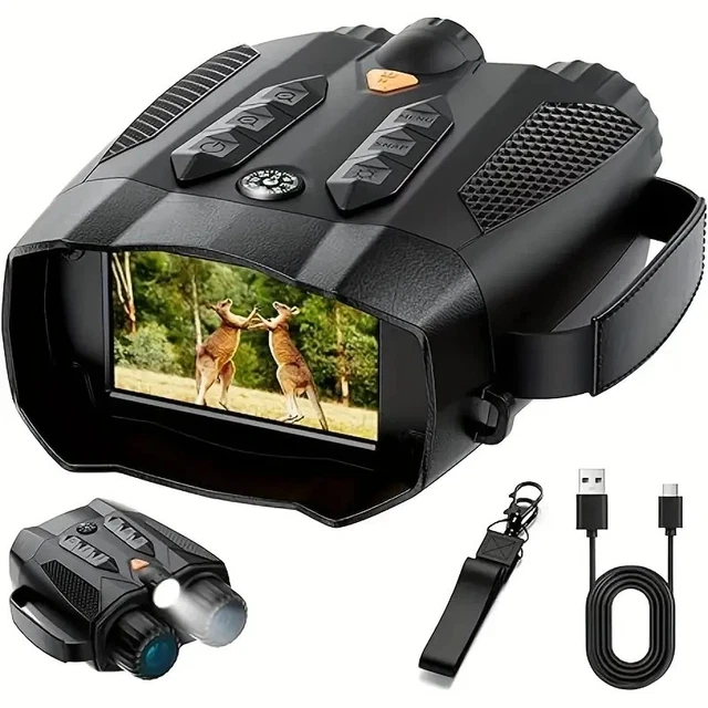 INSKAM 4K NIGHT Vision Binoculars with 3" Screen & Flashlight Wildlife ...