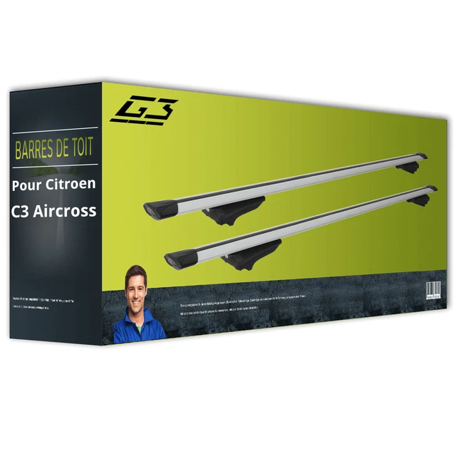 PORTE-BAGAGE POUR CITROEN C3 Aircross 2R / 2C G3 Clop airflow Barre de ...