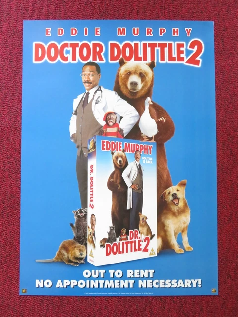 DOCTOR DOLITTLE 2 Vhs Video Poster Eddie Murphy Kristen Wilson 2001 £14.99 - PicClick UK