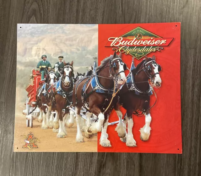 Desperate Enterprises Budweiser Clydesdale Team Tin Sign, 40% OFF