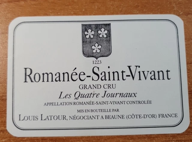 ETIQUETTE DE VIN/ Wine Label ROMANÉE St VIVANT GRAND CRU (LATOUR L ...