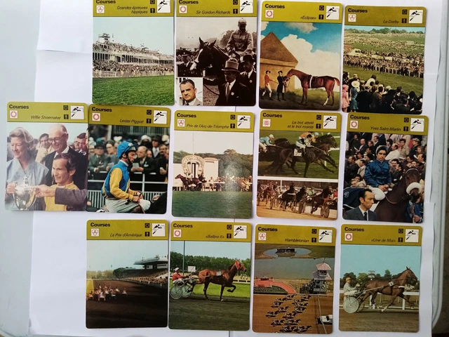 13 X HORSE Racing Card French Sportscaster Editions Rencontre Fiche ...