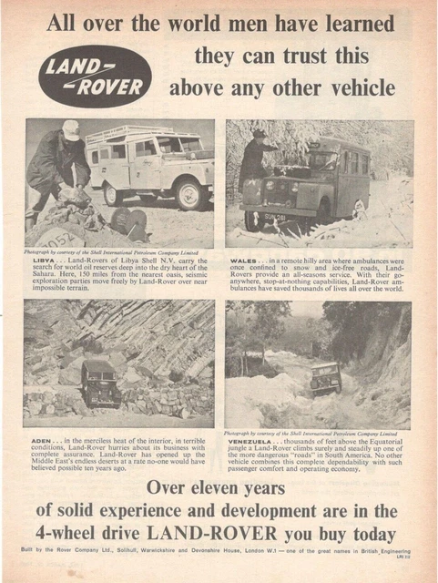 4 WHEEL DRIVE Land-Rover Car You Buy Today 1960 Publicité D'Origine 1 ...