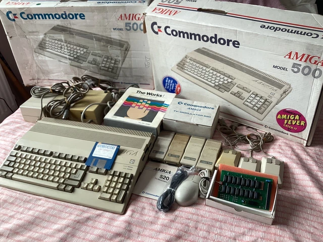 COMMODORE AMIGA 500 Computer Boxed Bundle Job Lot £51.90 - PicClick UK