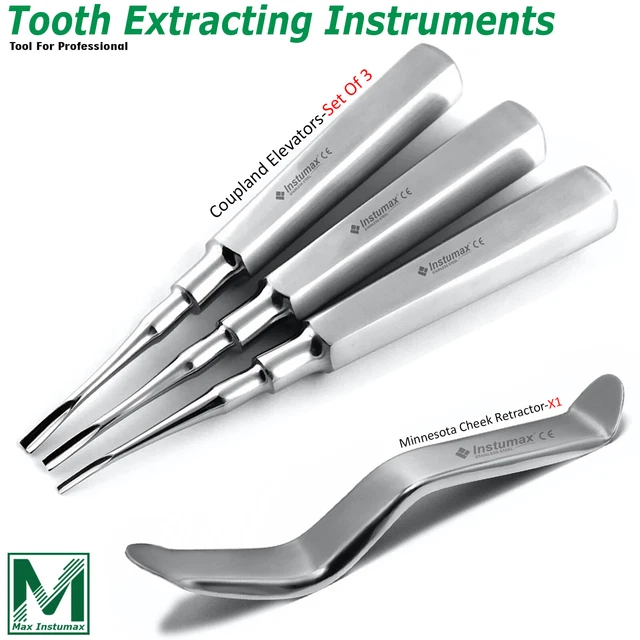 BASIC TOOTH EXTRACTION Kit Coupland Dental Extracting Elevator ...