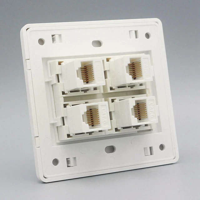 WALL SOCKET PLATE Network Ethernet LAN CA Outlet Panel RJ45 Faceplate ...