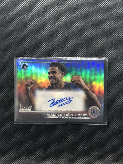 WARREN ZAIRE EMERY Auto Topps Stadium Cromato UCL 22/23 PSG Parigi EUR ...