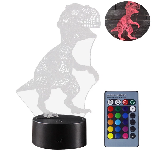 3D DINOSAUR LAMP Touch Change Color Dinosaur Night Light for Table ...