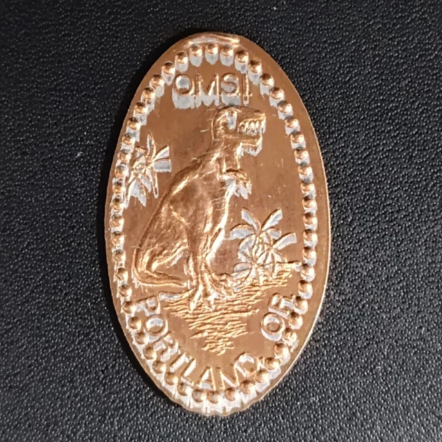 T-REX DINOSAUR OMSI Portland Oregon - Press Coin Elongated Penny ...