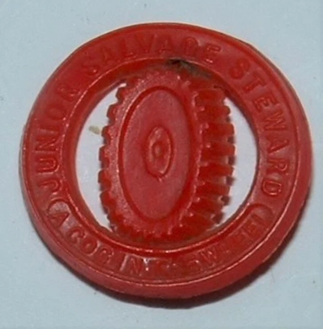 WW2 JUNIOR SALVAGE Steward cog In the wheel v rare plastic economy ...