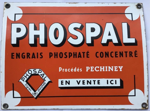 ANCIENNE PLAQUE ÉMAILLÉE Phospal Engrais Phosphate Concentré Old Enamel Plate EUR 100,00 ...